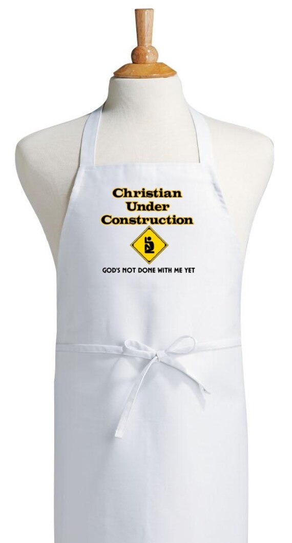 Religious Church Aprons Christian Under Construction Chef