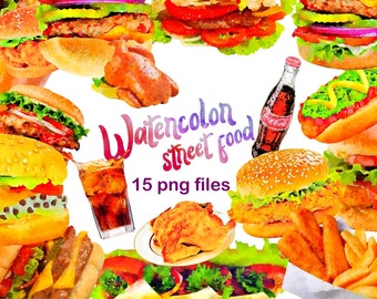 Watercolor food | Etsy