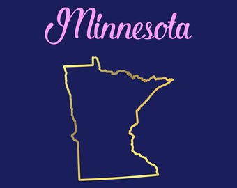 Minnesota outline | Etsy