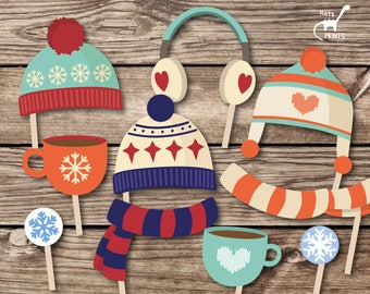 35 Winter Wonderland photobooth props winter party props