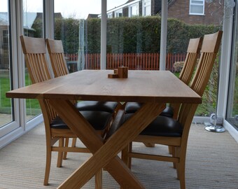 Live edge oak dining conference table