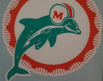 Miami dolphins decal | Etsy
