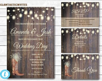Rustic wedding invitation | Etsy