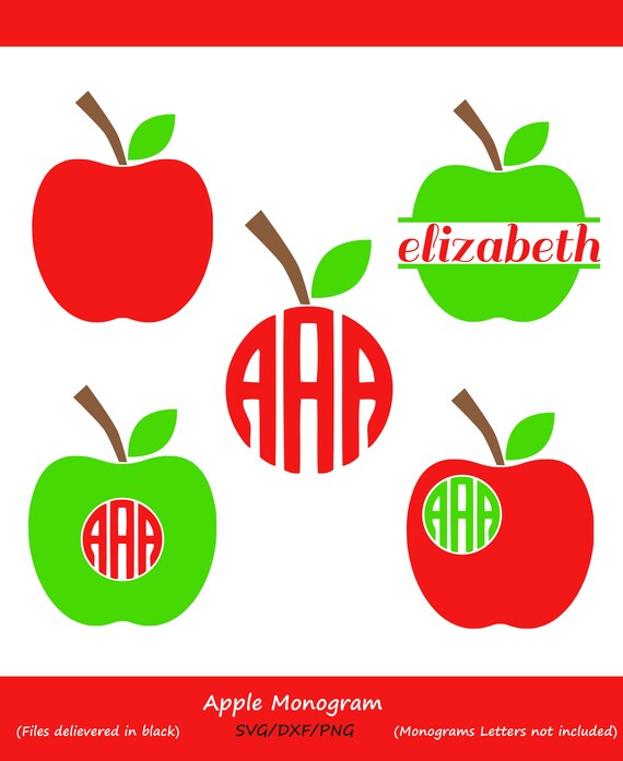 Apple SVG Monogram Apple SVG Frames PNG Eps Dxf Circle