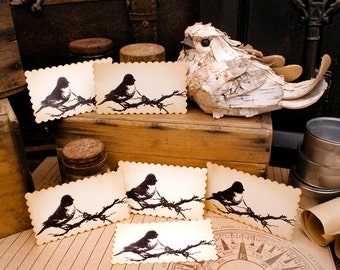 Bird On A Wire Vintage Style Scrapbook Embellishments Set of 6