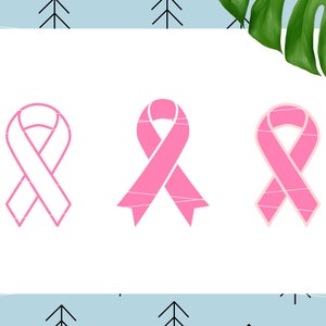 Pink ribbon svg | Etsy