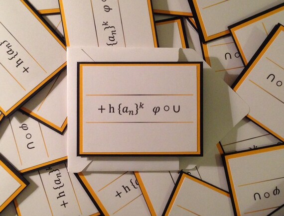 Thank You Math themed thank you cards BULK Geek thank