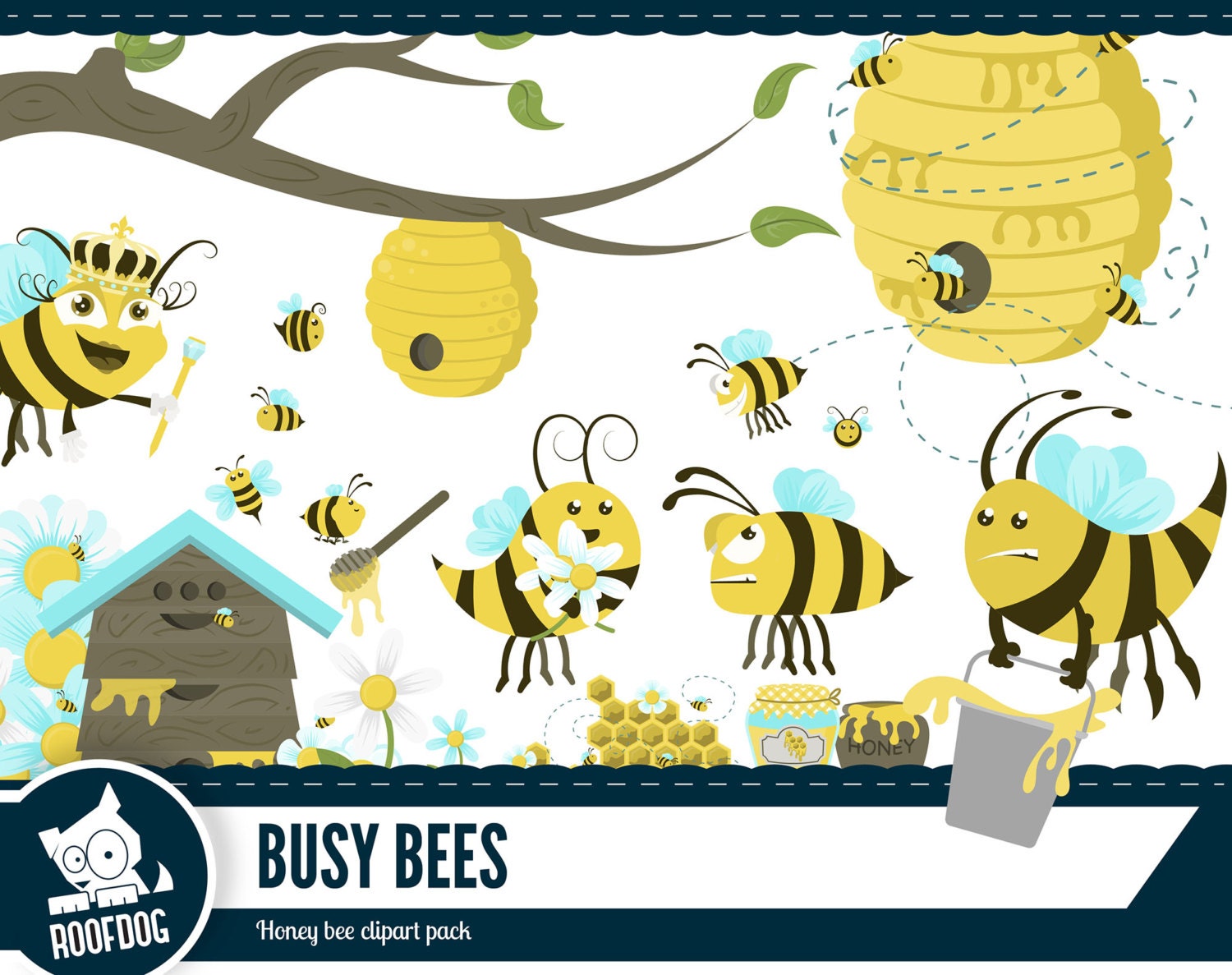 Honey bee clipart Busy bee honey clip art Bumble bee hive