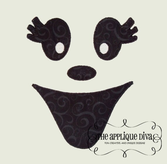 Halloween Girl Ghost Face Embroidery Design Machine Applique