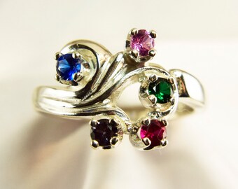 3 stone mothers ring | Etsy