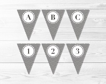 Grey chevron banner | Etsy