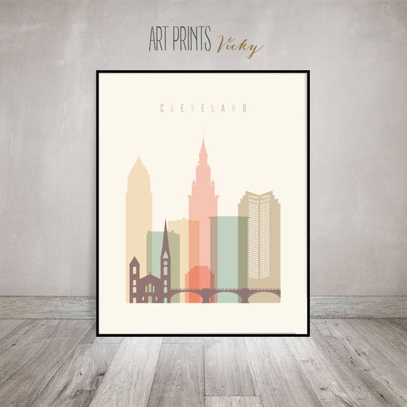 Cleveland print Poster Wall art Cleveland Cleveland