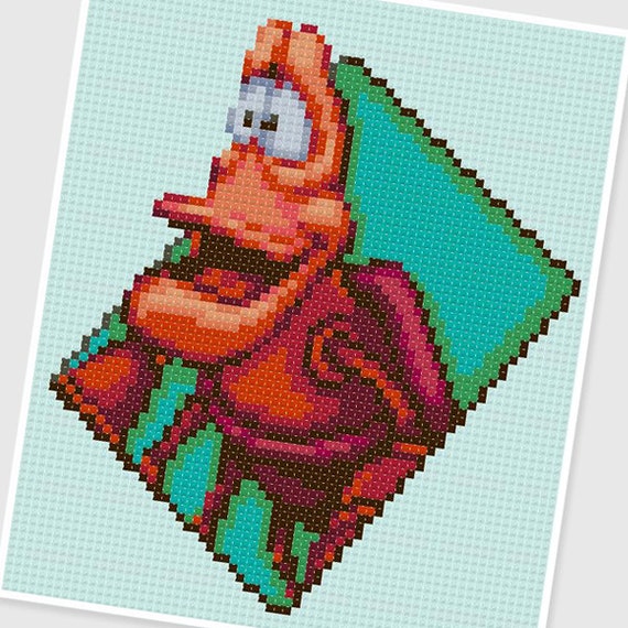 PDF Cross Stitch pattern 0256.Sebastian The Little Mermaid