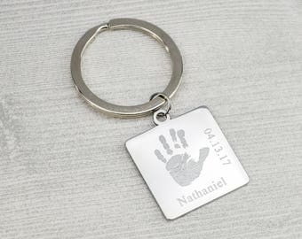 Handprint keychain | Etsy
