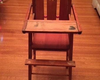 Wooden high chair | Etsy