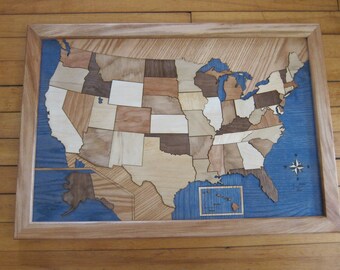 Wooden map | Etsy