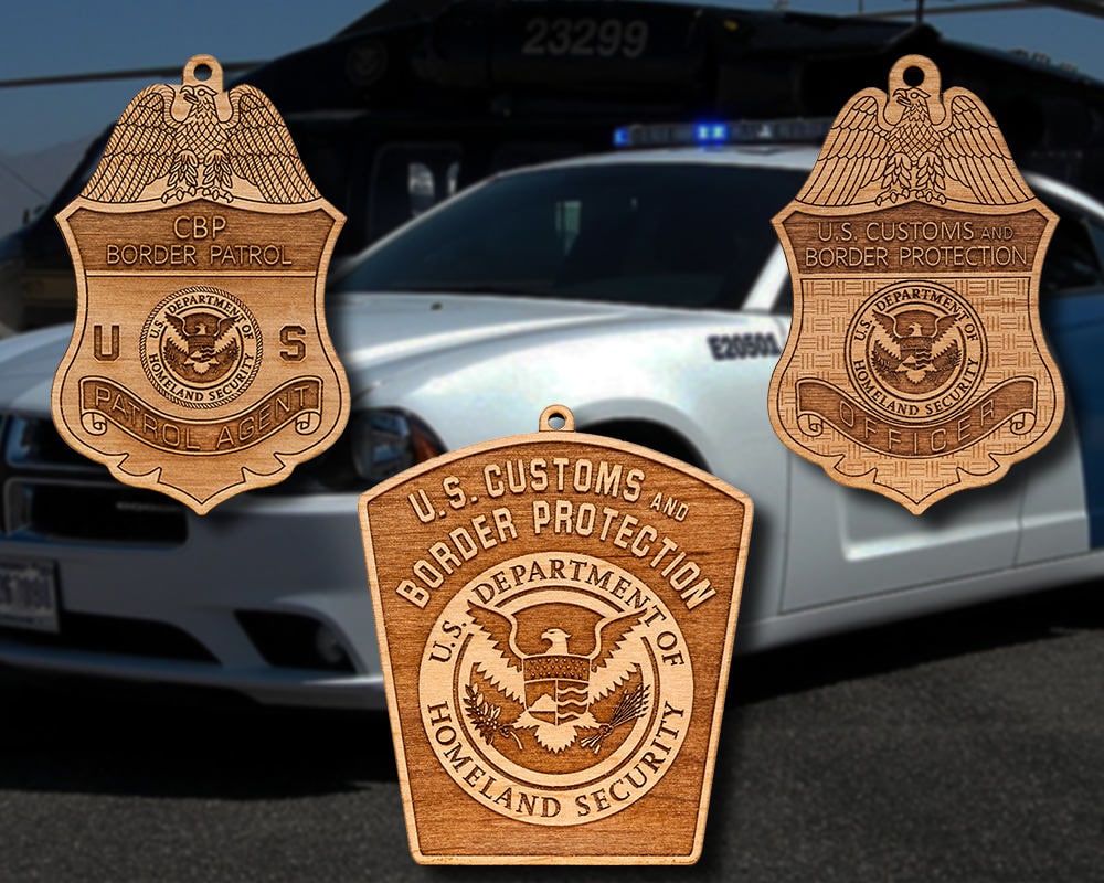 Personalized Wooden CBP Border Patrol Badge or Shoulder Patch