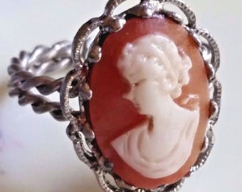 Carved shell ring | Etsy