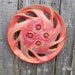 Fun Whimsy Hubcap Flower Hub Cap Art Hand Painted wall or