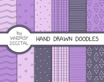 Doodle digital paper: Doodles hand drawn circles
