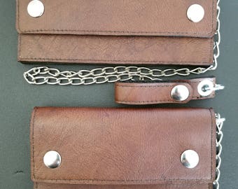 Leather biker wallet | Etsy