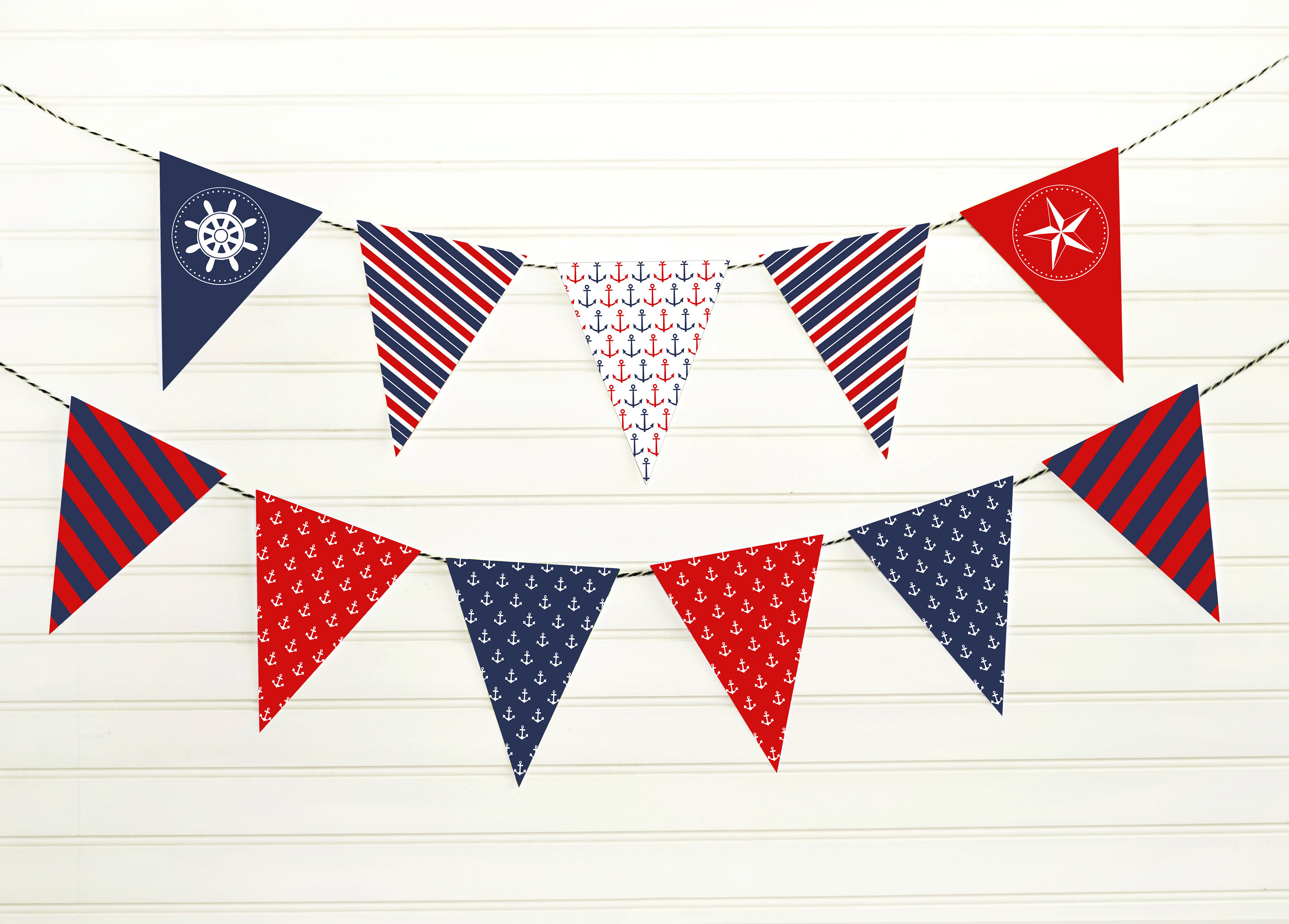 Nautical Pennant Banner Nautical Garland Nautical Bunting
