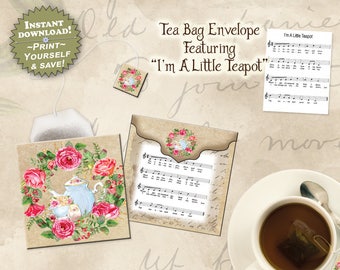 Printable tea bag | Etsy
