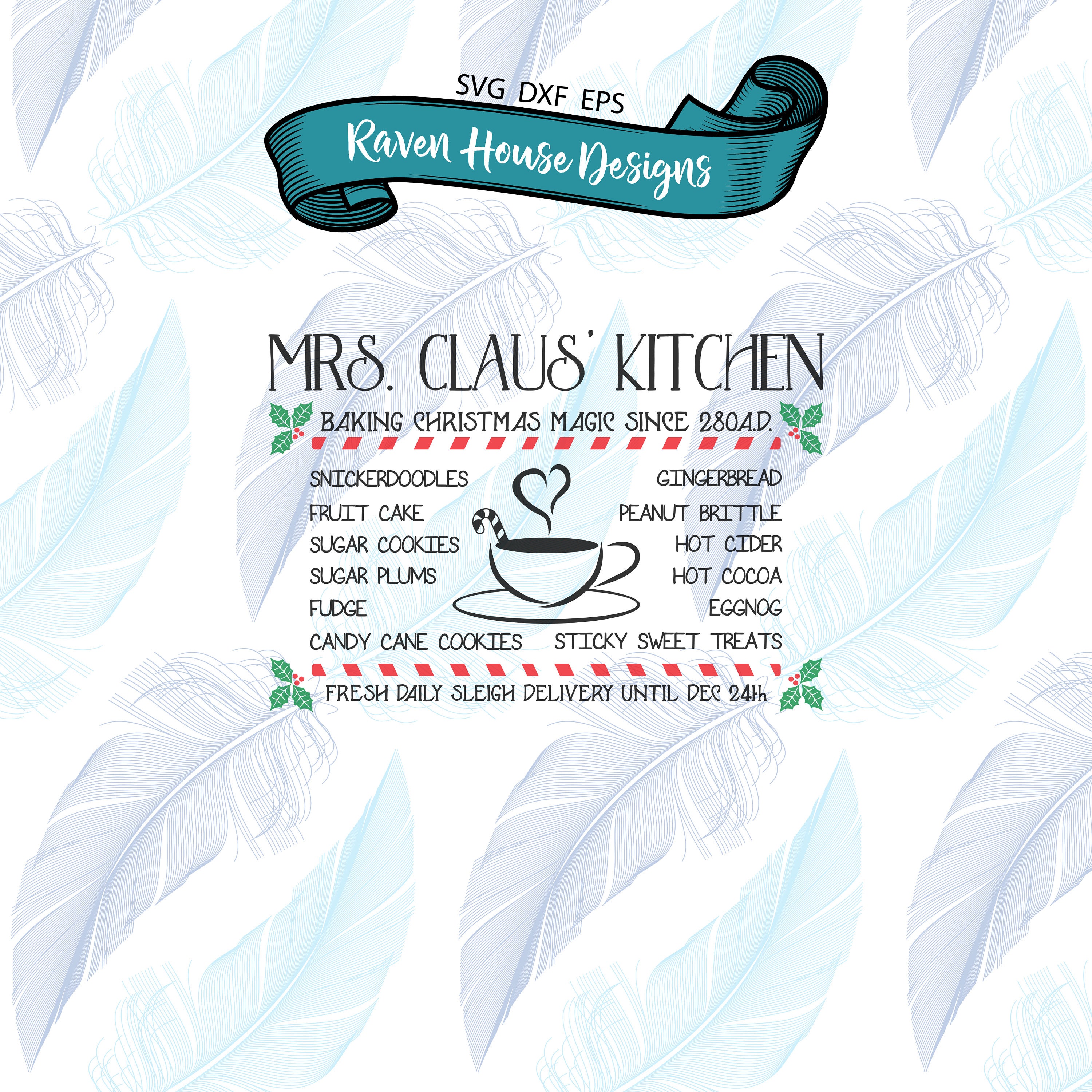 Mrs Claus Kitchen Christmas SVG Digital Download SVG Cut