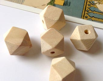 Geometric wood beads | Etsy