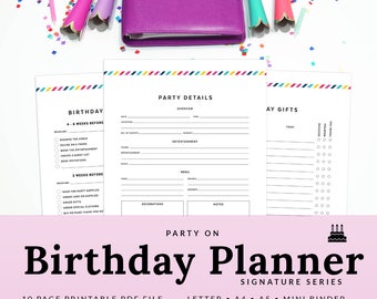 Birthday Party Planner PDF File/Printable