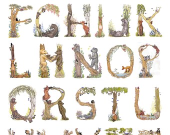 Woodland alphabet | Etsy