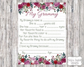 Mom questionnaire | Etsy