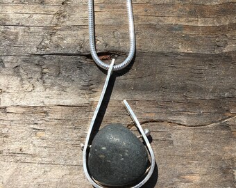 Beach stone necklace | Etsy