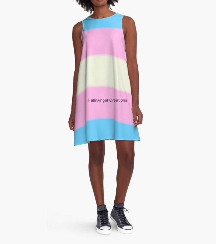 Transgender Pride Flag A-Line Dress 6 Sizes Available