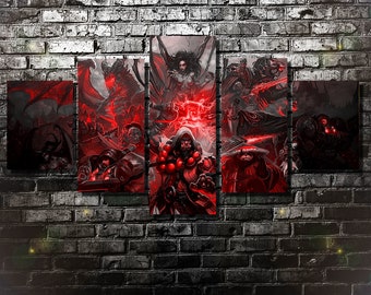 Warcraft wall art gift for gamer retro travel print travel