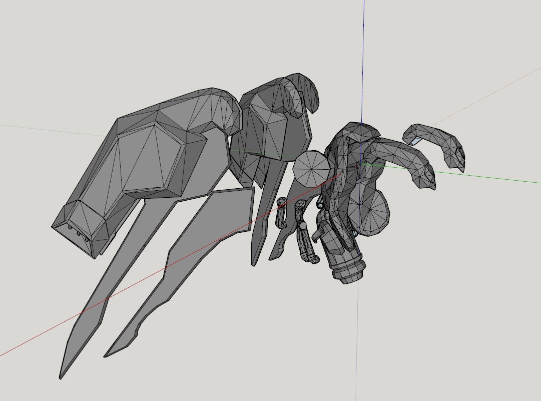 Cosplay Overwatch Pharah Wing Jet Pack Pepakura PDO File