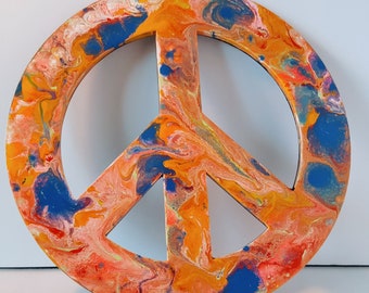 Peace sign wall art | Etsy
