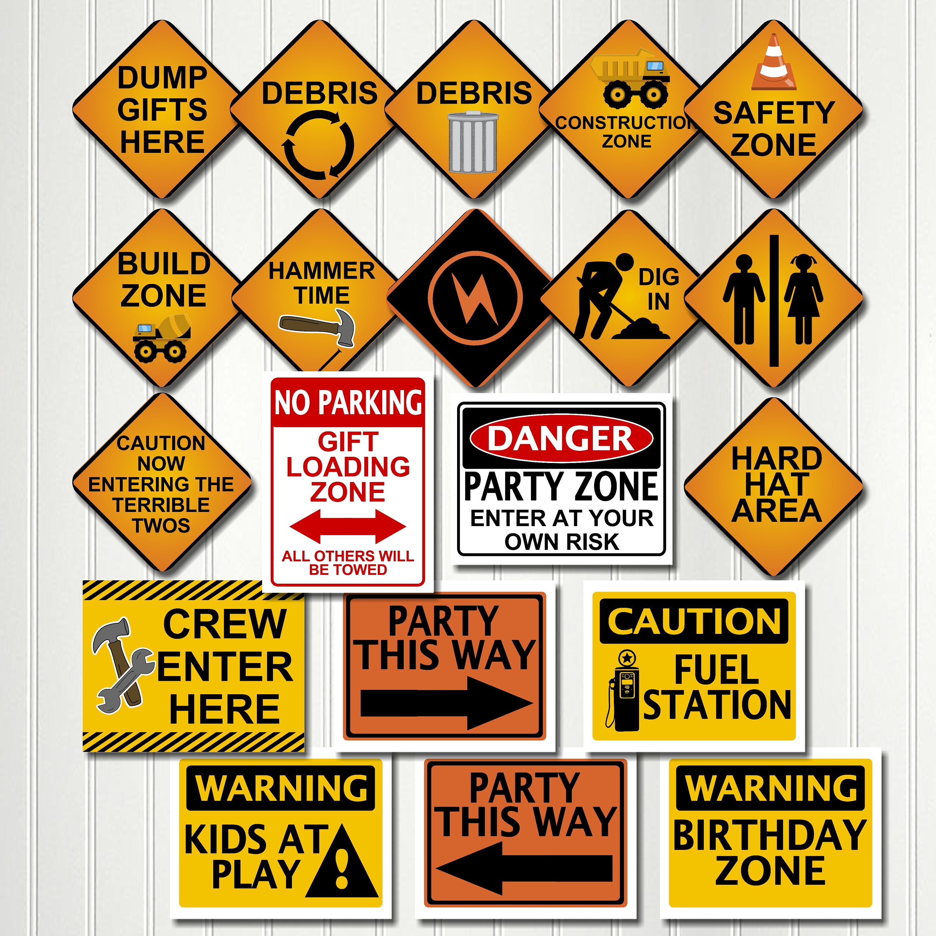 Construction Signs Road Work Sign Construction Party Dump