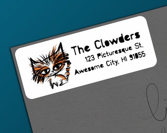 Cat address labels | Etsy