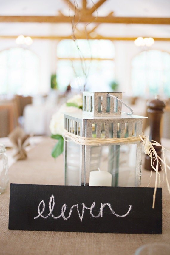 Items similar to Wood Chalkboard Table Numbers Modern Rustic on Etsy