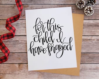 For this child I have prayed printable nursery wall art the