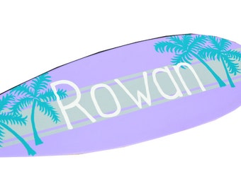 Surfboard name plate Surfboard sign surfboard decor custom