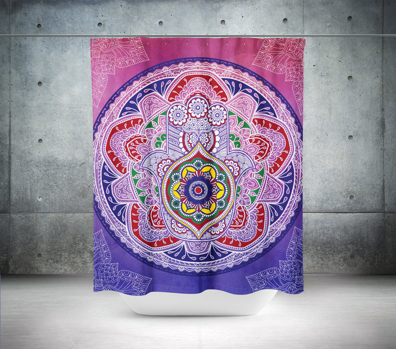 Boho Shower Curtain Bohemian Shower Curtain Mandala Shower