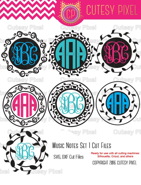 Music Notes Frames Svg cutting file Music svg SVG DXF