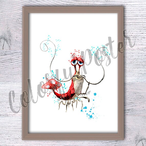 Finding Nemo poster Jacques Shrimp print Disney animation