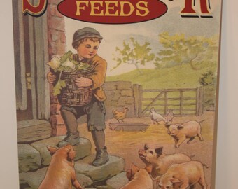 Vintage feed sign | Etsy