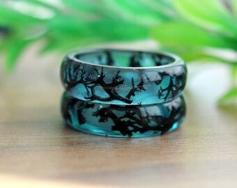 Blue resin ring | Etsy