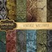 Sky Blue and Gold Digital Paper vintage grunge distressed
