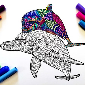 Zentangle dolphin | Etsy
