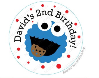 Cookie monster label | Etsy
